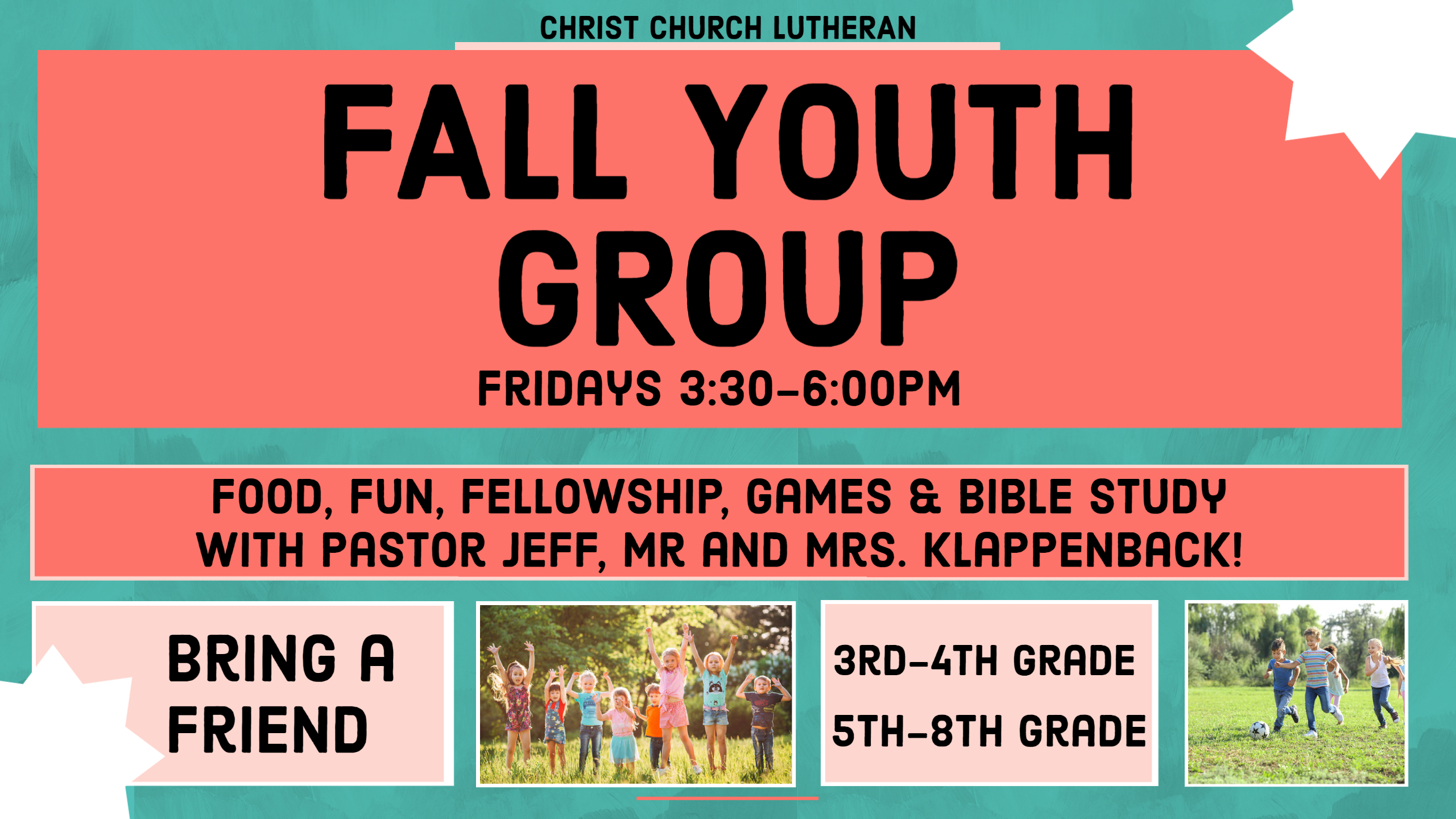 Fall Youth Group 3rd 4th Grade Christ Church Lutheran
